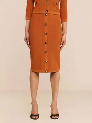 L'Agence Melania Pointelle Knit Skirt