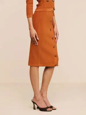 L'Agence Melania Pointelle Knit Skirt