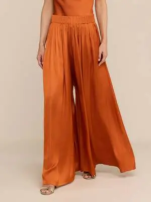 L'Agence Haylo Wide Leg Satin Pants