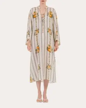 Agua Bendita Datil Valle Midi Kaftan Cotton/linen/viscose