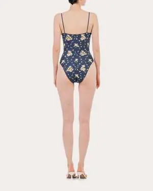 Agua Bendita Bano Promesa Ruffle Bustier One-piece Elastane/polyester/polyamide