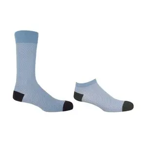 PEPER HAROW - MADE IN ENGLAND Lux Taylor Sky Luxury Crew & Trainer Men’s Socks Bundle - Blue