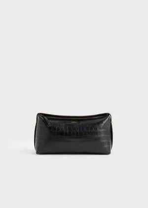 TOTEME Belted Croco-embossed Clutch - Black
