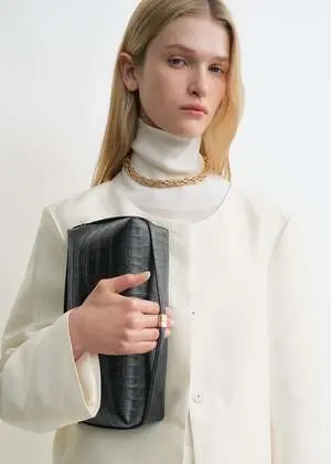TOTEME Belted Croco-embossed Clutch