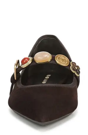 Veronica Beard Selene Charms Pointed Toe Flat - Espresso