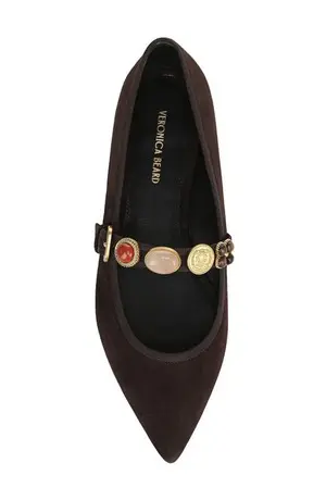 Veronica Beard Selene Charms Pointed Toe Flat - Espresso