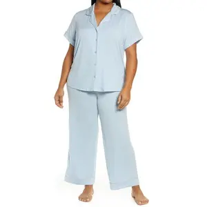 Nordstrom Moonlight Eco Crop Pajamas Blue Beyond
