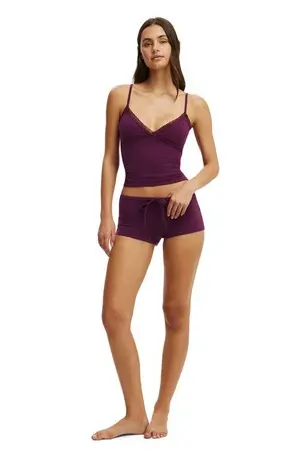 Cotton:on Dreamy Soft Tie Micro Short - Blackcurrant
