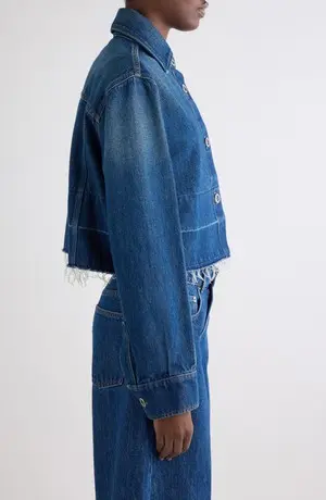 Givenchy Release Hem Raw Edge Denim Shirt