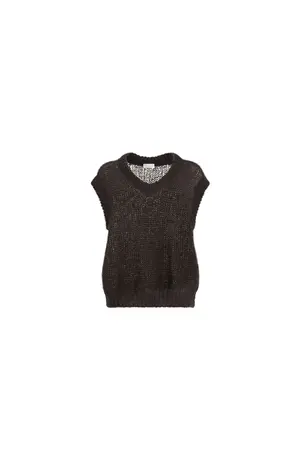 Brunello Cucinelli Sparkling Mohair Sweater Vest With Monili