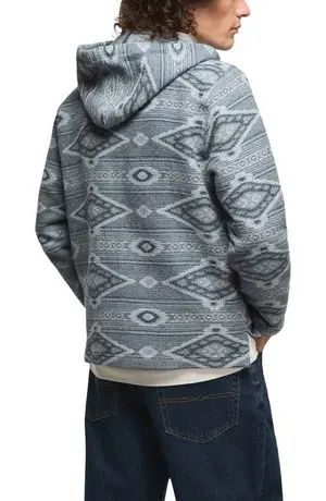 Lucky Brand Baja Woven Cotton Jacquard Pullover Hoodie