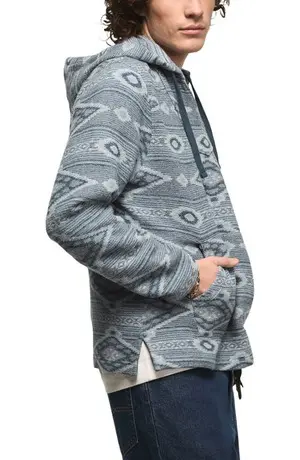 Lucky Brand Baja Woven Cotton Jacquard Pullover Hoodie