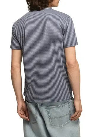Lucky Brand Stripe Venice Burnout Henley - Blue Multi