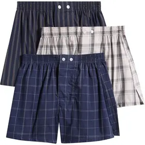Nordstrom 3-pack Classic Fit Boxers - Navy Chuck Check Multi
