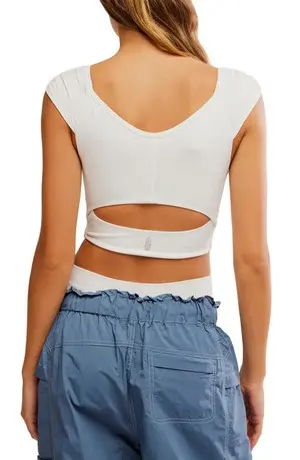 Free People Breathe Deeper Crop Top - White