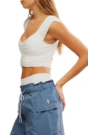 Free People Breathe Deeper Crop Top - White