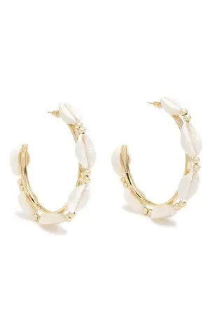 Ramy Brook Casie Shell Hoop Earrings