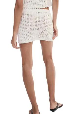 Mango Openwork Knit Miniskirt