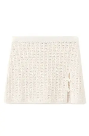 Mango Openwork Knit Miniskirt