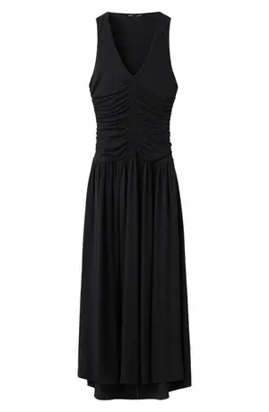 Mango Ruched Sleeveless Maxi Dress