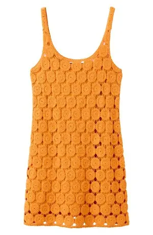 Mango Crochet Cotton Blend Minidress
