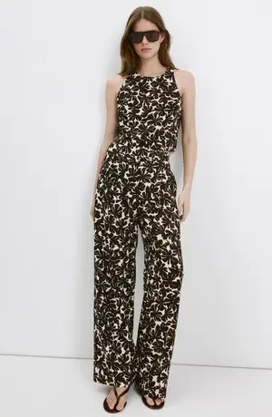 Mango Floral Straight Leg Pants