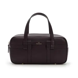 LA PORTEGNA Bibi Leather Bag With Shoulder Strap - Black