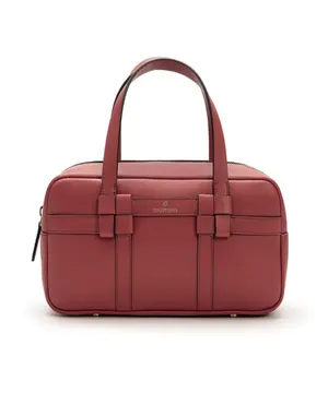 LA PORTEGNA Bibi Leather Bag With Shoulder Strap - Raspberry