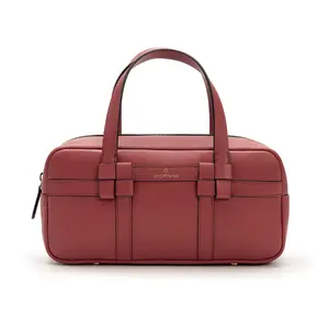 LA PORTEGNA Bibi Leather Bag With Shoulder Strap - Raspberry