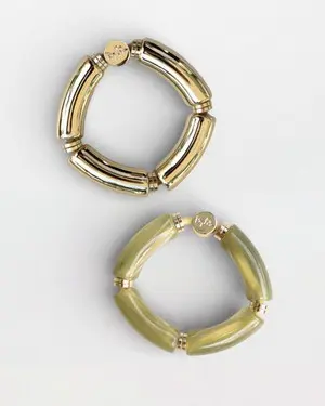 BY LILLA Champagne Capsule Bracelet Hairtie Set - Lime