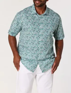 SYNRGY BY DXL Big & Tall Tonal Paisley Sport Shirt V2 - Green