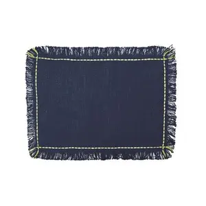 Carol & Frank Cheryl Set Of 4 Placemats 100% Cotton 13" X 19 - Blue