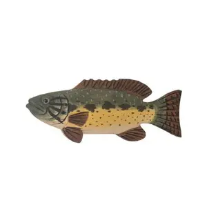 BEACHCOMBERS 5.5" Wood Bass Magnet - Brown