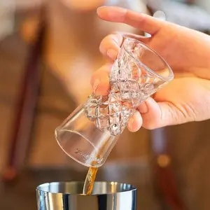 Final Touch Yarai Glass Double Cocktail Jigger