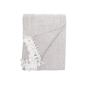 ELISABETH YORK Torin Fringe Blanket 50" X 70 - Gray