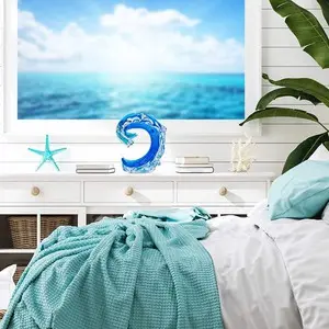 BEACHCOMBERS Rolling Ocean Waves 3d Glass Figurine 6.75