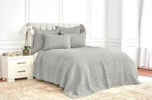 ELISABETH YORK Emory Bed Queen Quilt 96" X 98 - Grey
