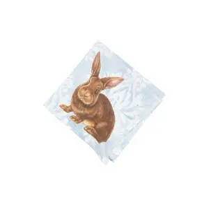 C&F HOME Damask Easter Bunny Single Cloth Napkin - Blue