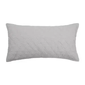 ELISABETH YORK Emory 100% Cotton Pillow Sham 20" X 36 - Grey