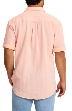 Tommy Bahama Nova Wave Short Sleeve Stretch Seersucker Button-up Shirt