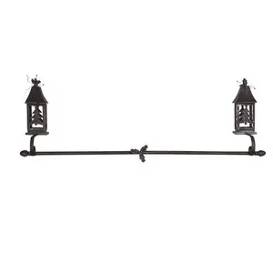 TRANSPAC Metal Christmas Lantern Stocking Holder Iron Design - Gray