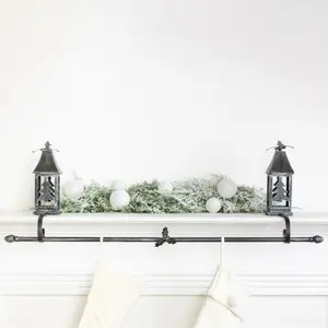 TRANSPAC Metal Christmas Lantern Stocking Holder Iron Design