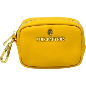 PINK PAPYRUS Vegan Leather Dog Waste Bag And Treat Pouch With Gold Tone Hardware