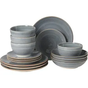 GIBSON HOME Stonebury Handpainted Stoneware Dinnerware Set - Blue