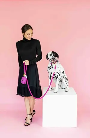 PINK PAPYRUS Quilted Vegan Leather Waste And Treat Pouch With Gold Tone Hardware