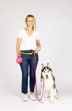 PINK PAPYRUS Roxy Hands-free Rope Dog Leash