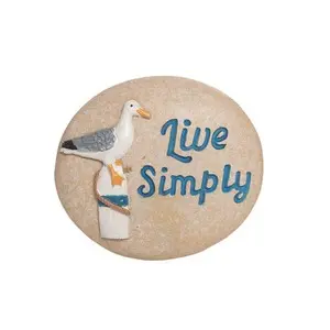 BEACHCOMBERS 1.75" Resin Pebble Live Simply Gull - Beige