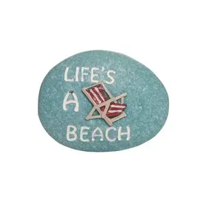 BEACHCOMBERS 1.75" Resin Pebble Life's A Beach Chair - Blue