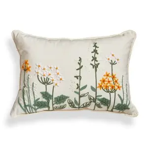 TAG Cozy Cocoon Embroidered Lumbar Pillow Multi 20 X 14 X 3 - Multicolored