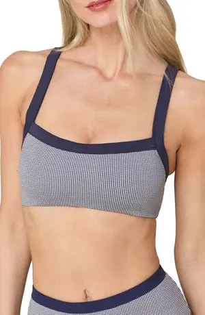 ANDIE Davenport Gingham Scoop Neck Bikini Top - Juniper